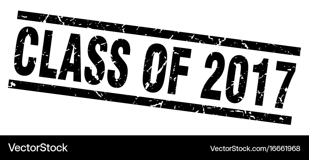 Square grunge black class of 2017 stamp Royalty Free Vector