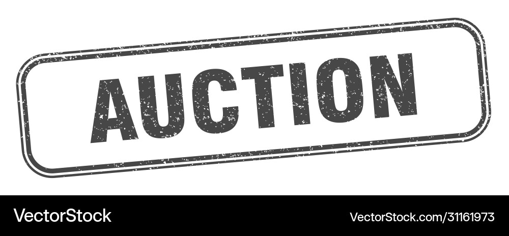 Auction stamp square grunge sign label Royalty Free Vector