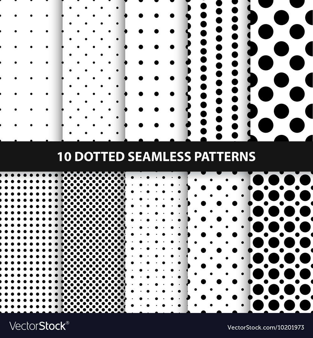 Collection of seamless dotted patterns Royalty Free Vector