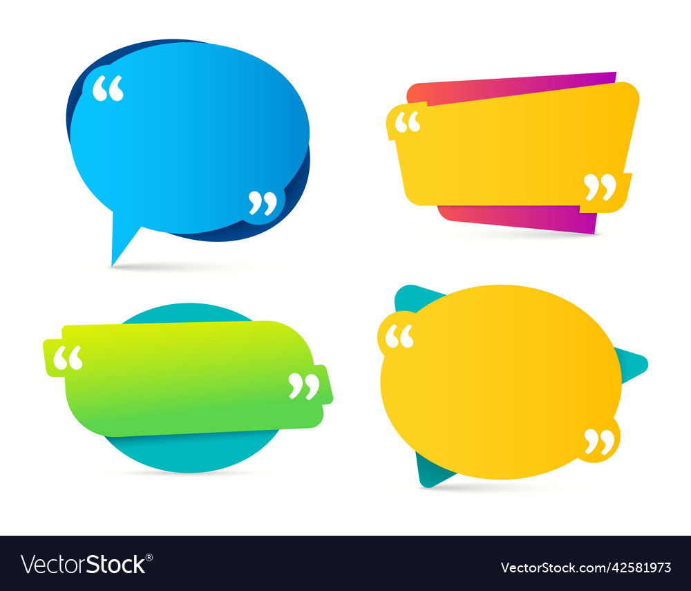 Color speech bubble for quotes collection isolated