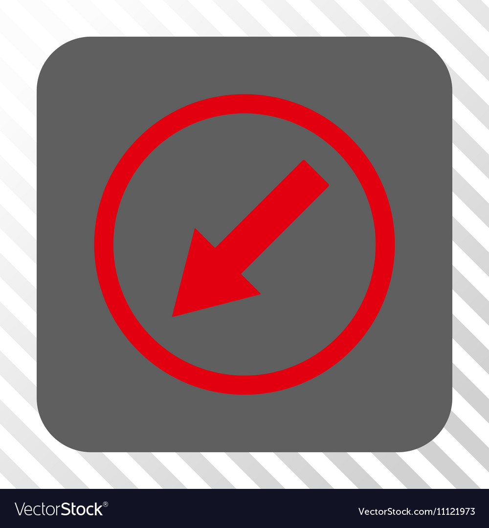 Down-left rounded arrow rounded square button Vector Image
