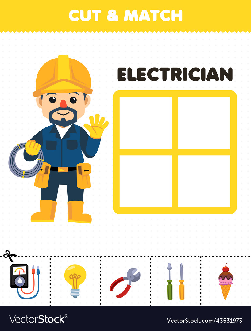 Education game for children cut and match Vector Image