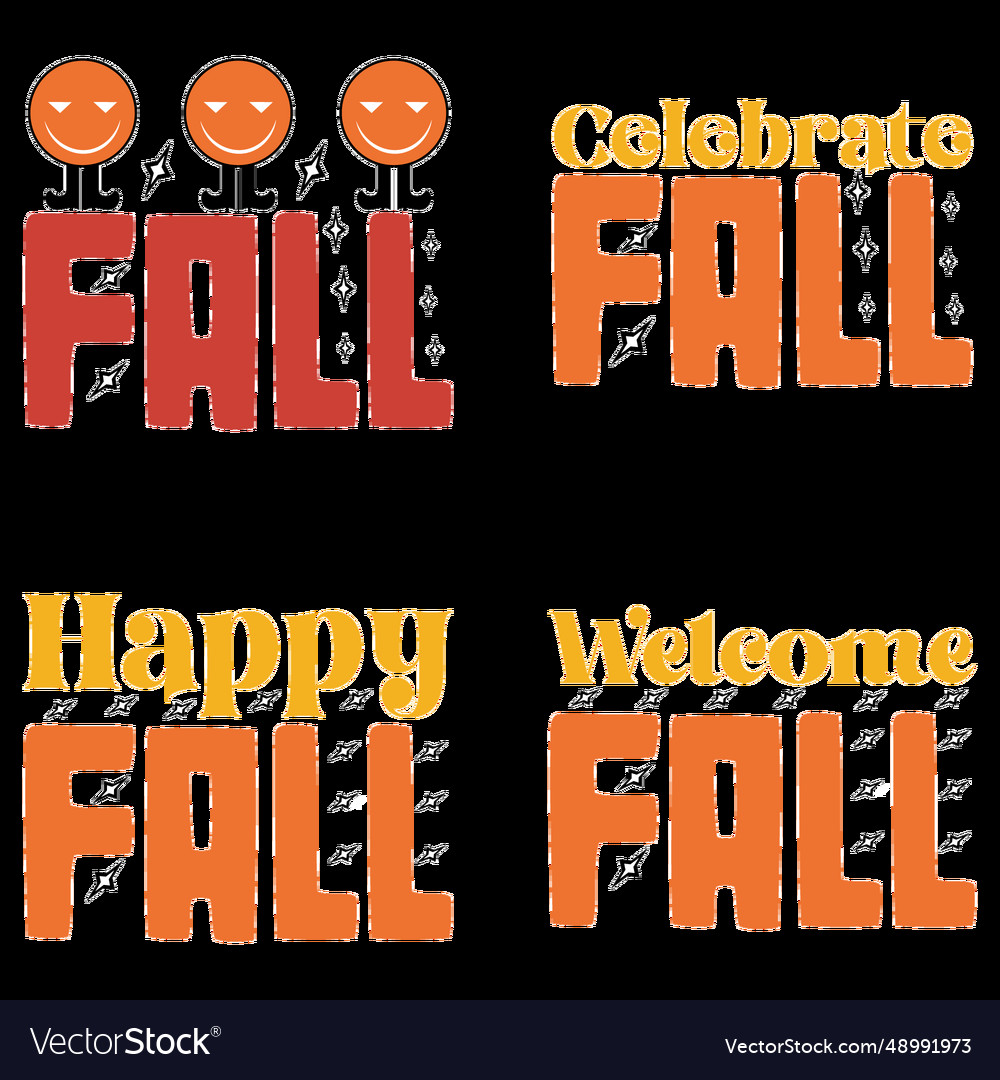 Fall retro svg design bundle file Royalty Free Vector Image