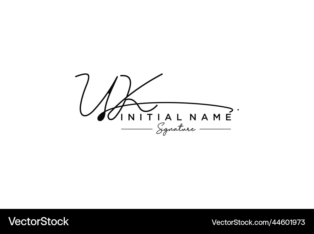 Initial uk signature logo template hand drawn Vector Image