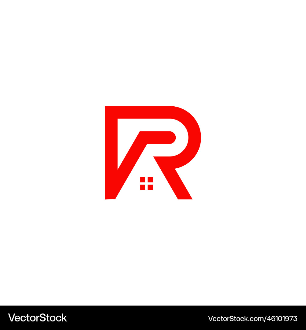 Letter r home resident simple logo Royalty Free Vector Image