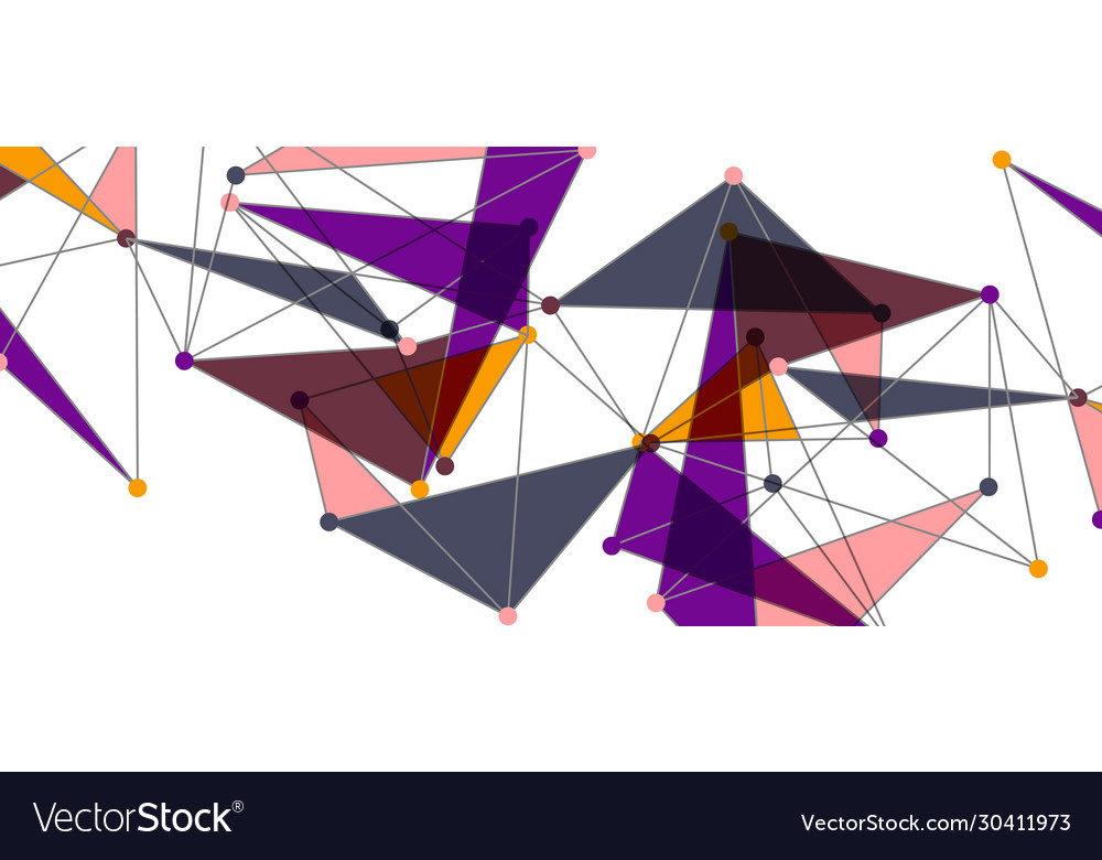 Line points connections triangular technology Vector Image