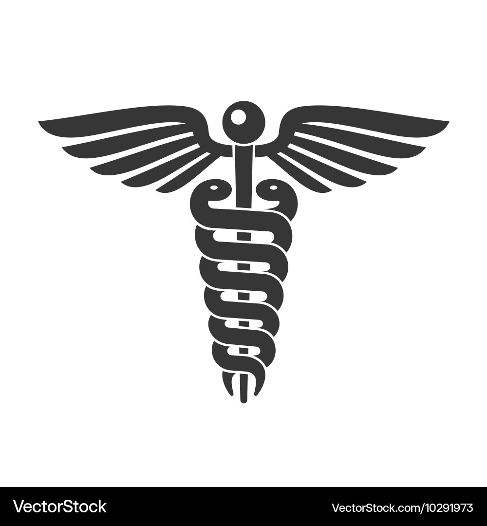 Medical caduceus sign line style Royalty Free Vector Image