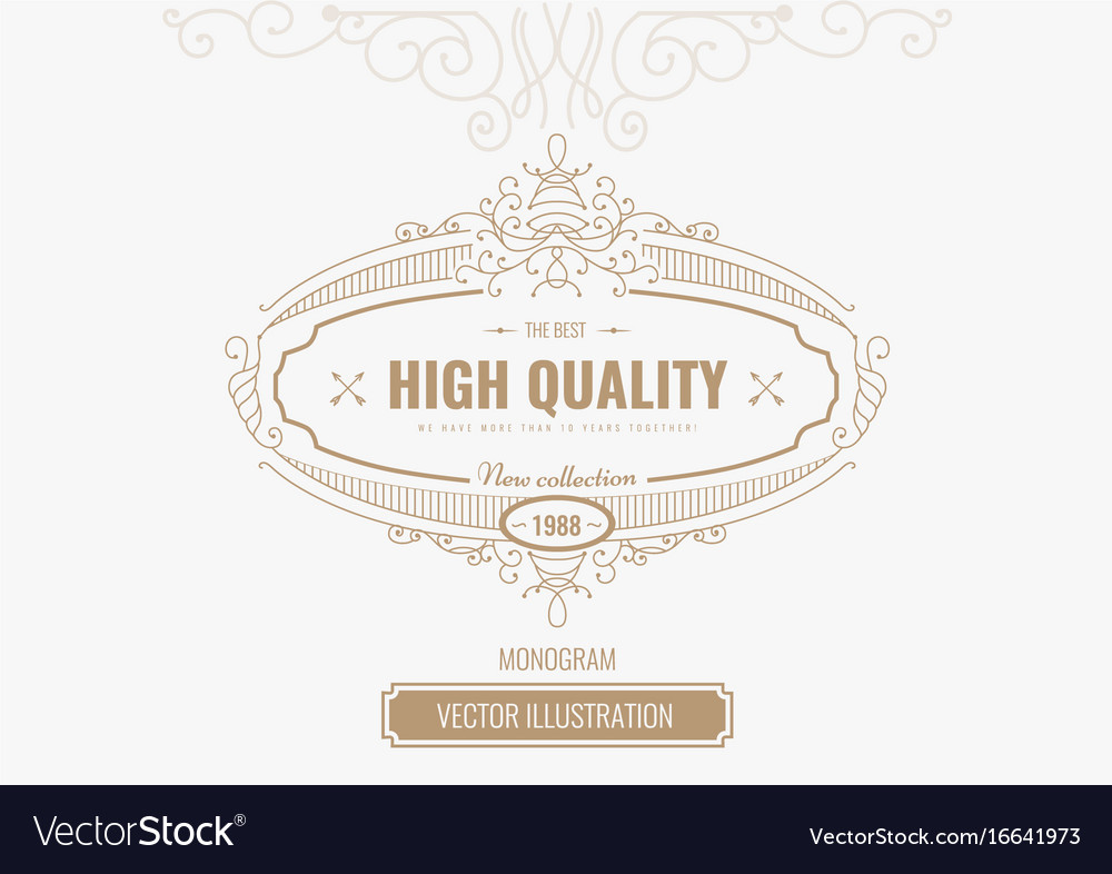 Monogram creative cards Royalty Free Vector Image