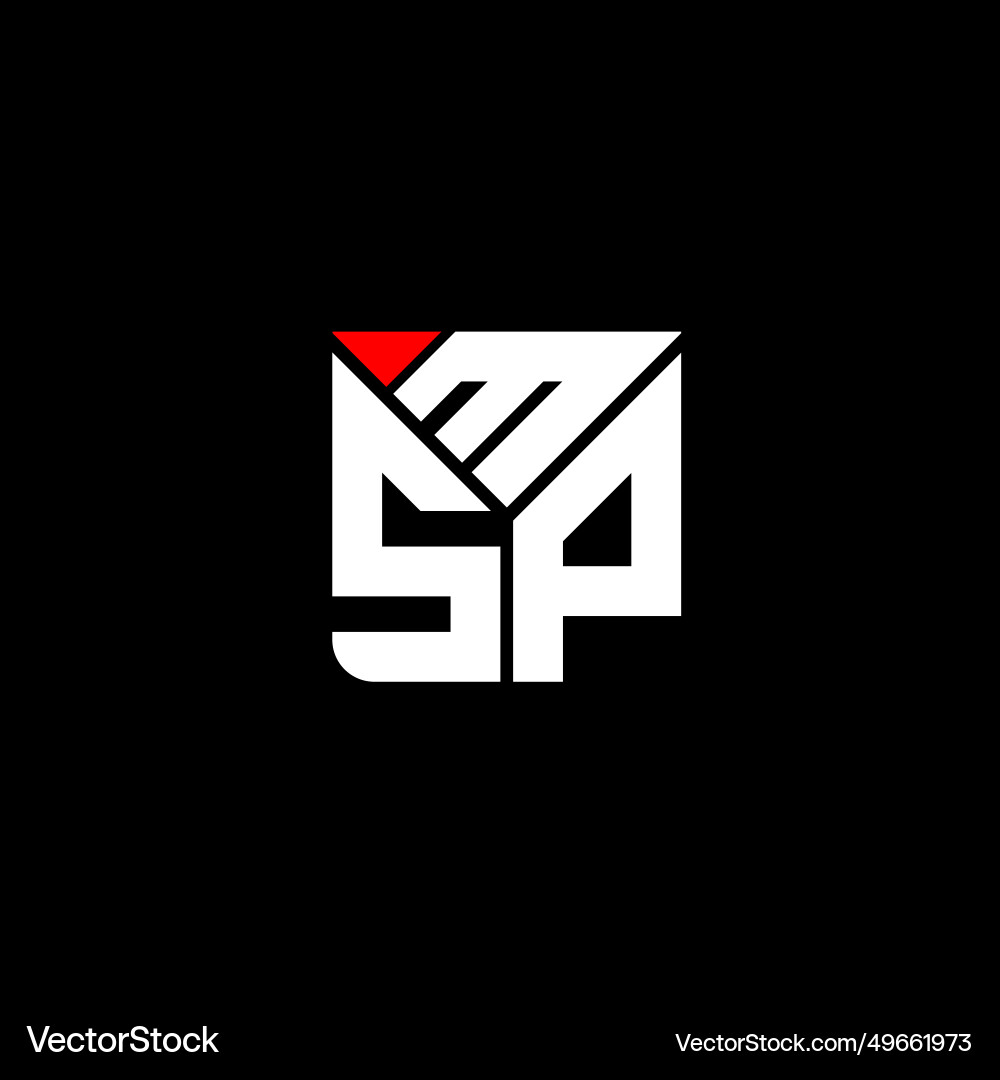 Msp letter logo design msp simple and modern logo Vector Image