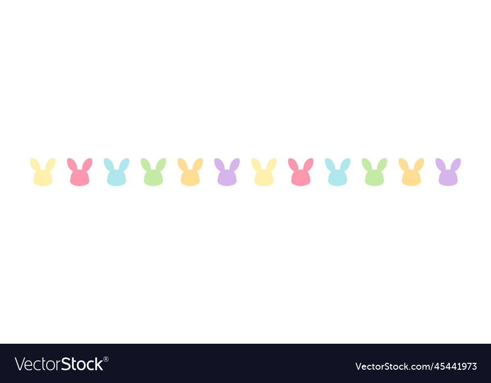 Pastel rabbit head separator border easter themed Vector Image