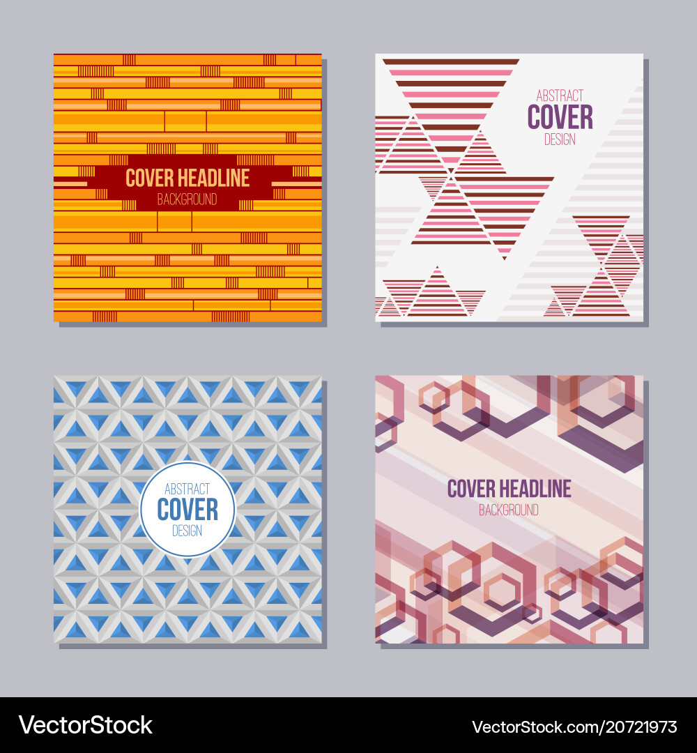 Set of 4 creative cover templates Royalty Free Vector Image
