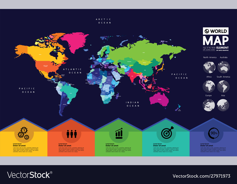 World map graphic element Royalty Free Vector Image