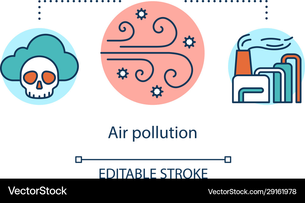 Air pollution concept icon spread toxic smoke Vector Image