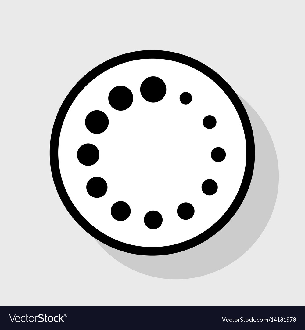 Circular loading sign flat black icon Royalty Free Vector