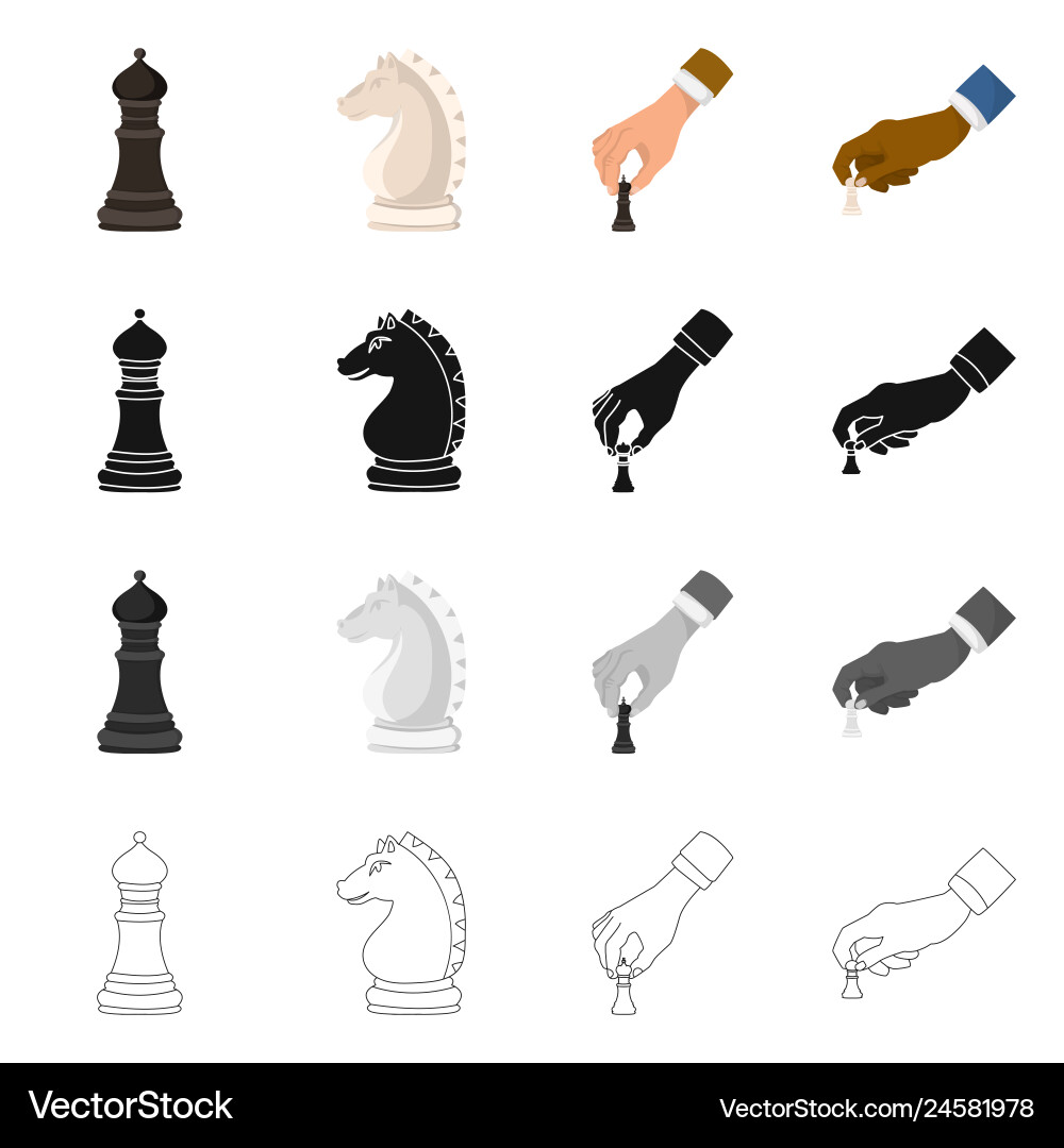 Design of checkmate and thin sign set Royalty Free Vector