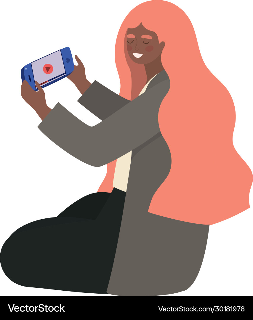 Girl with smartphone design Royalty Free Vector Image