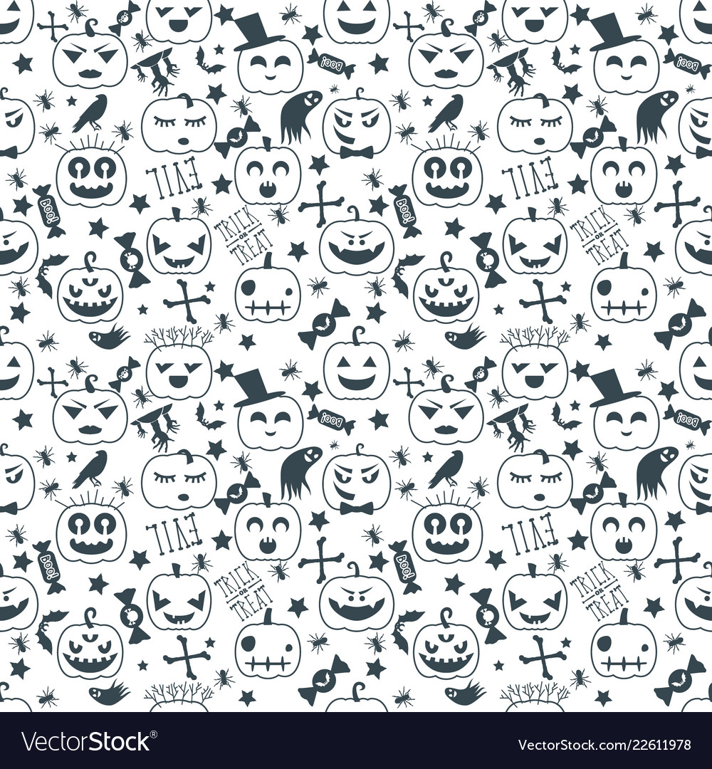 Halloween background seamless pattern design Vector Image