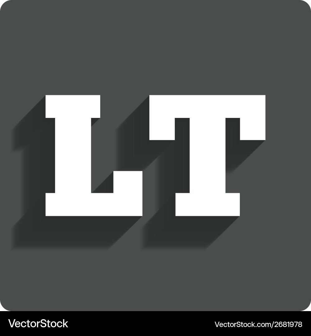 Lithuanian language sign icon lt translation Vector Image