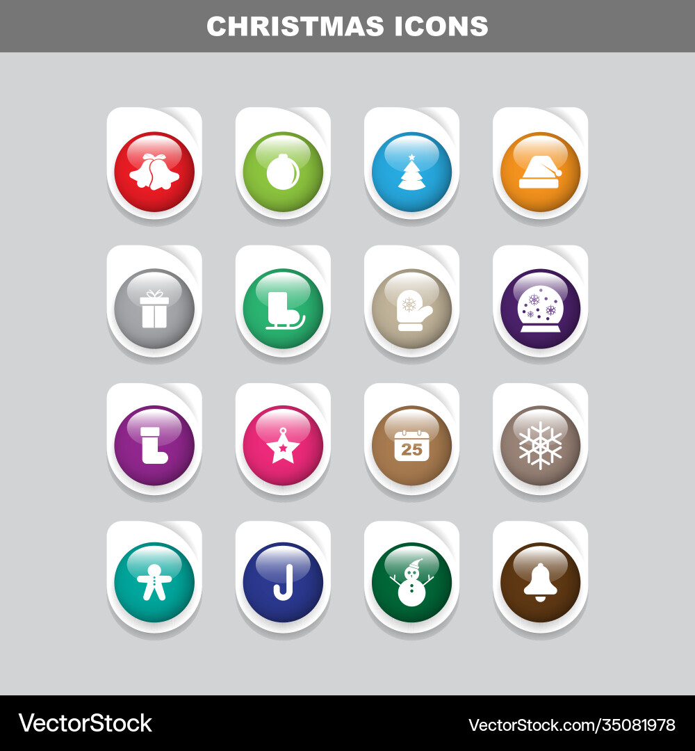Merry christmas icon set Royalty Free Vector Image