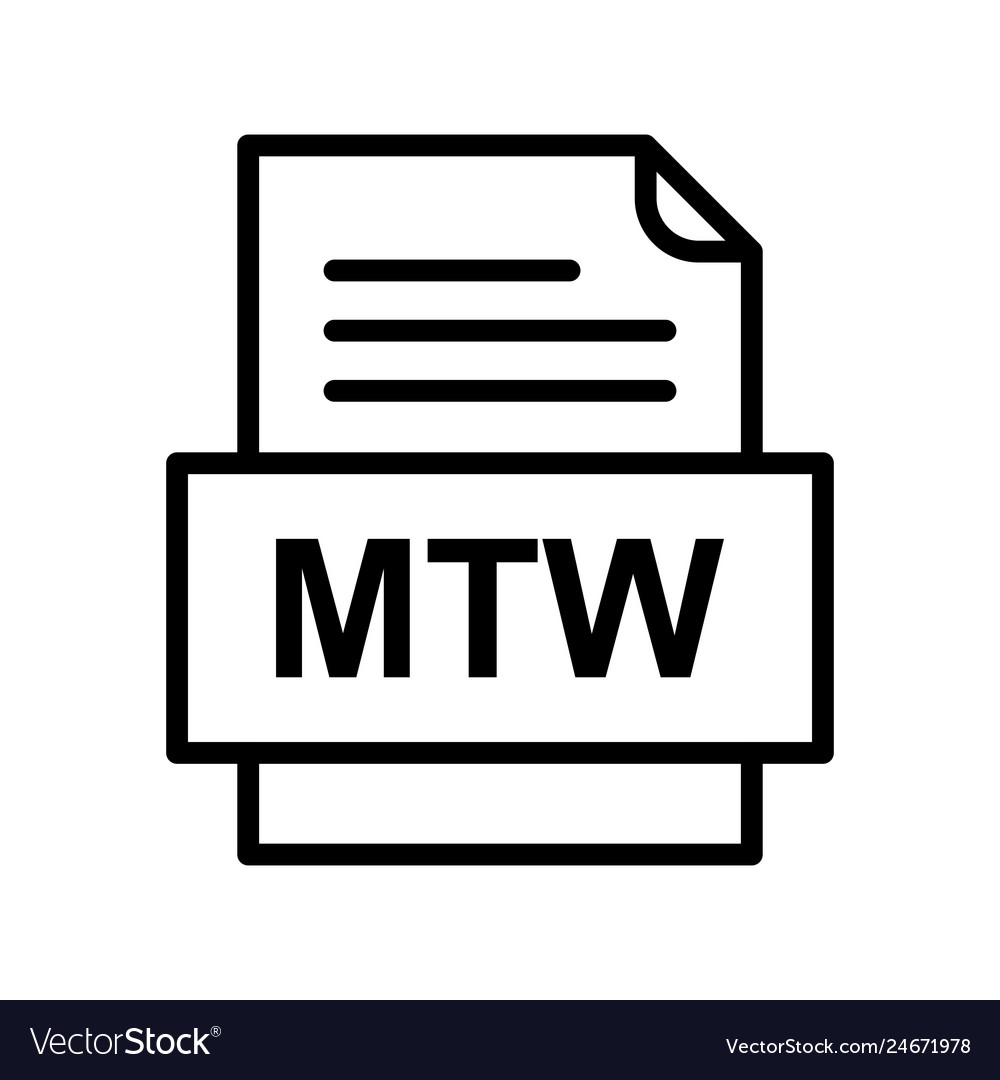 Mtw file document icon Royalty Free Vector Image