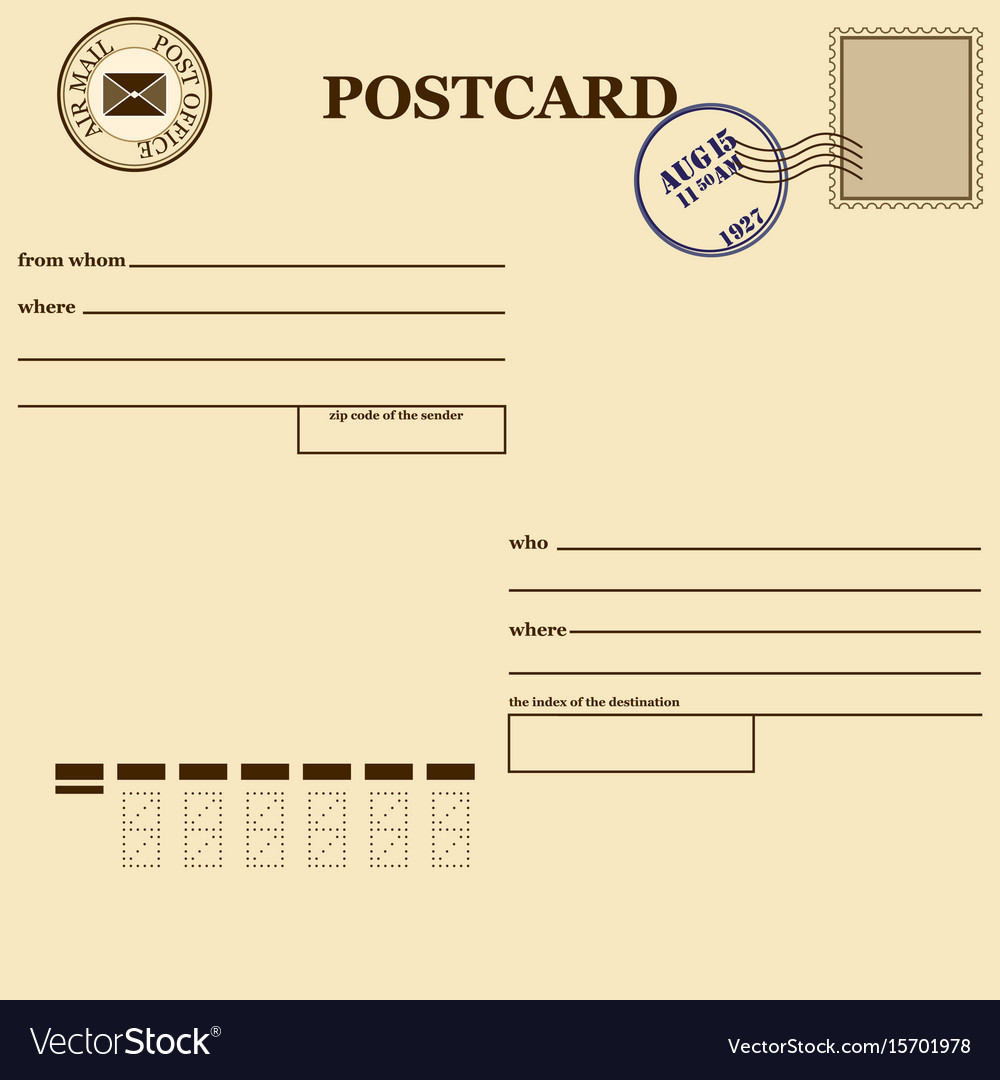 Postcard Royalty Free Vector Image - VectorStock