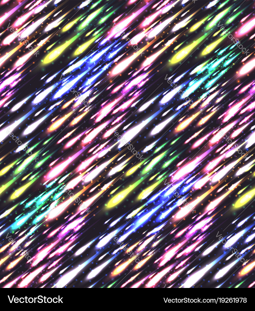 Seamless pattern with multicolored falling stars Vector Image