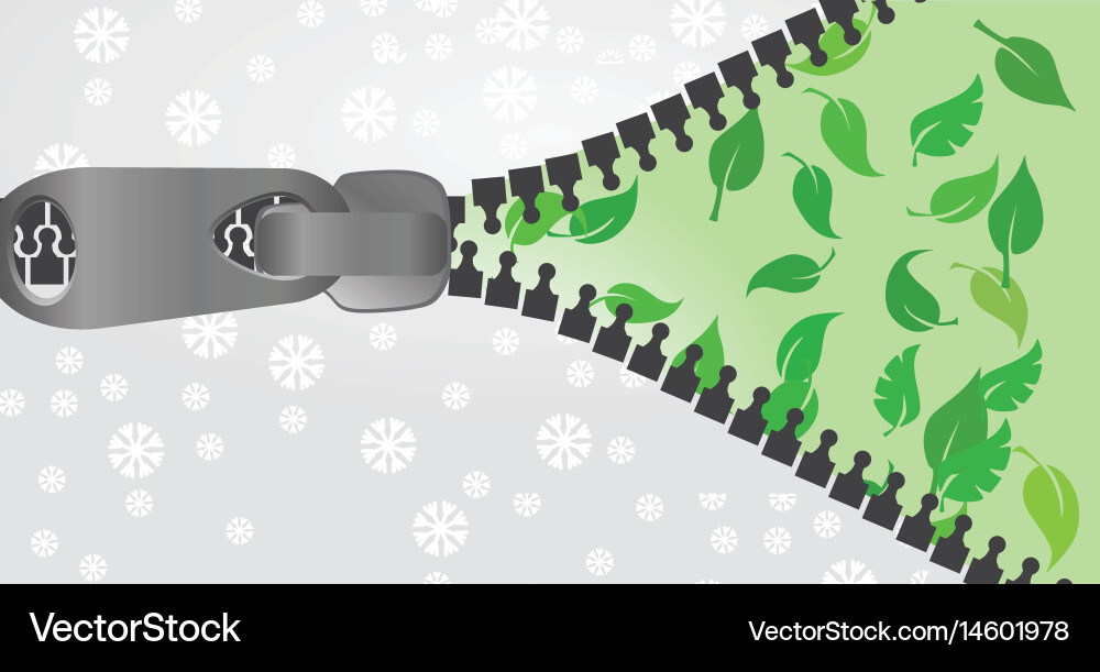 Season change winter to spring card Royalty Free Vector