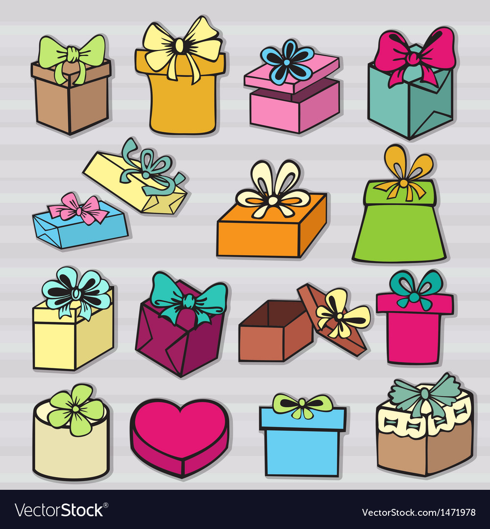 Set gift boxes Royalty Free Vector Image - VectorStock