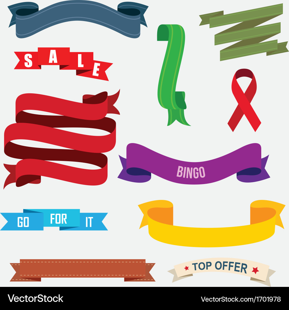 Set of ribbons Royalty Free Vector Image - VectorStock