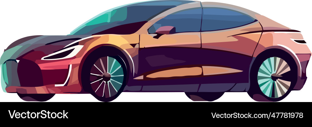 Shiny sports car Royalty Free Vector Image - VectorStock
