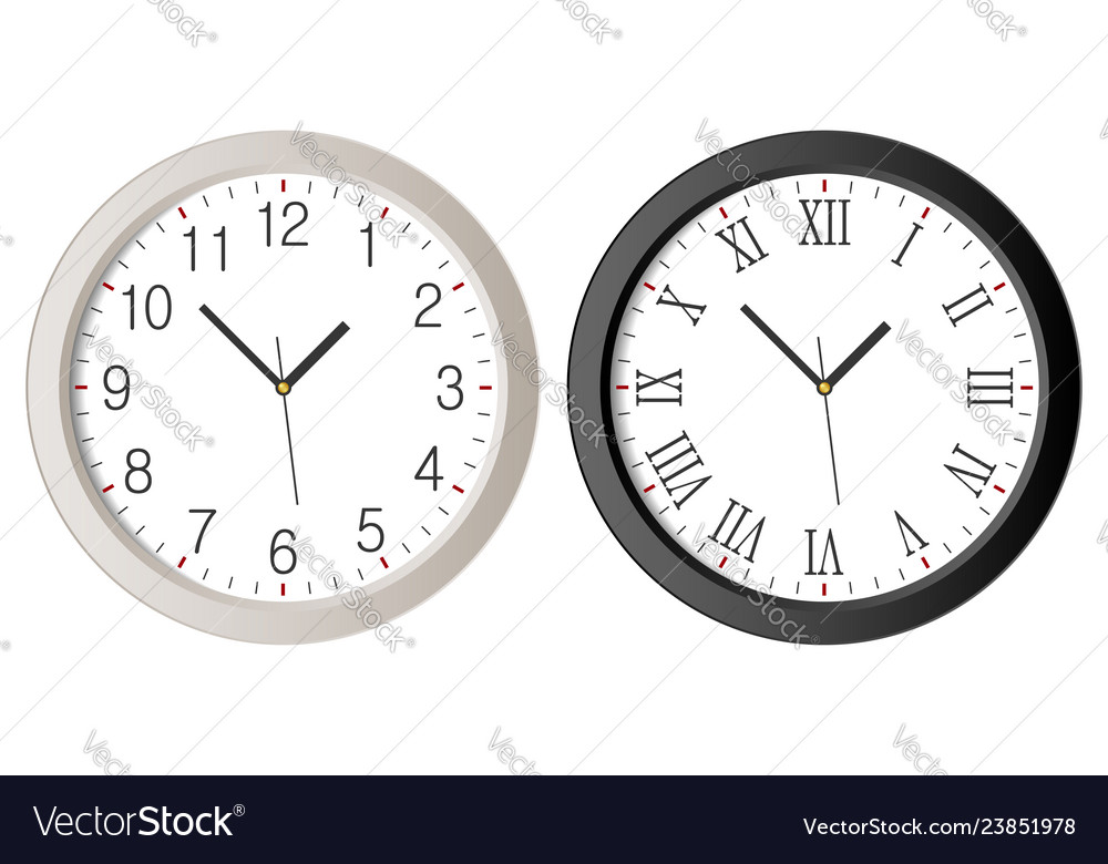 Wall clock set Royalty Free Vector Image - VectorStock