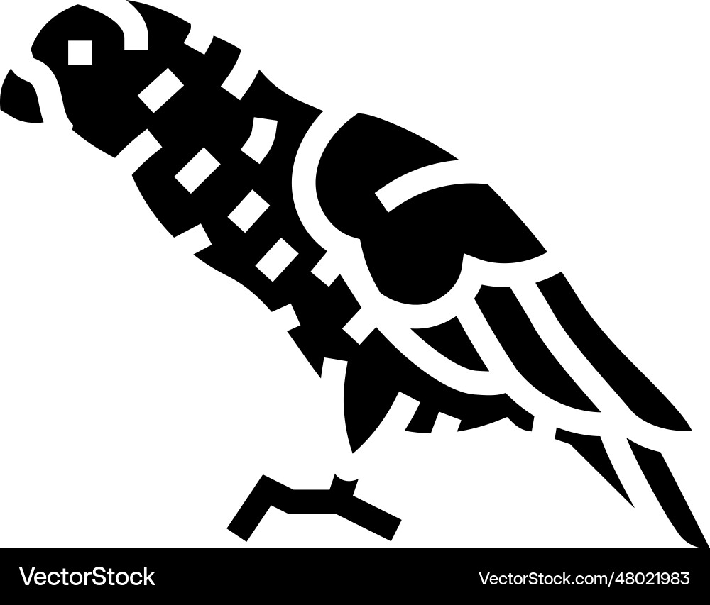 African grey parrot bird glyph icon Royalty Free Vector