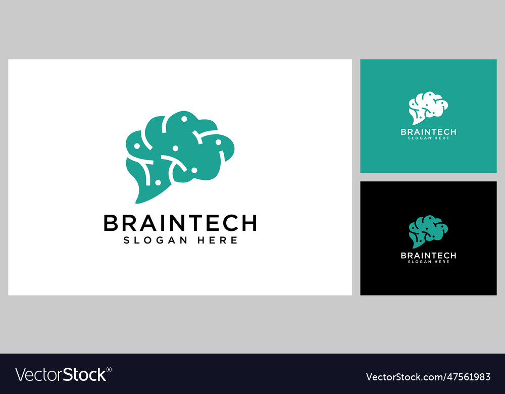 Brain logo silhouette design template think idea Vector Image Brain logo silhouette design template think idea Vector Image