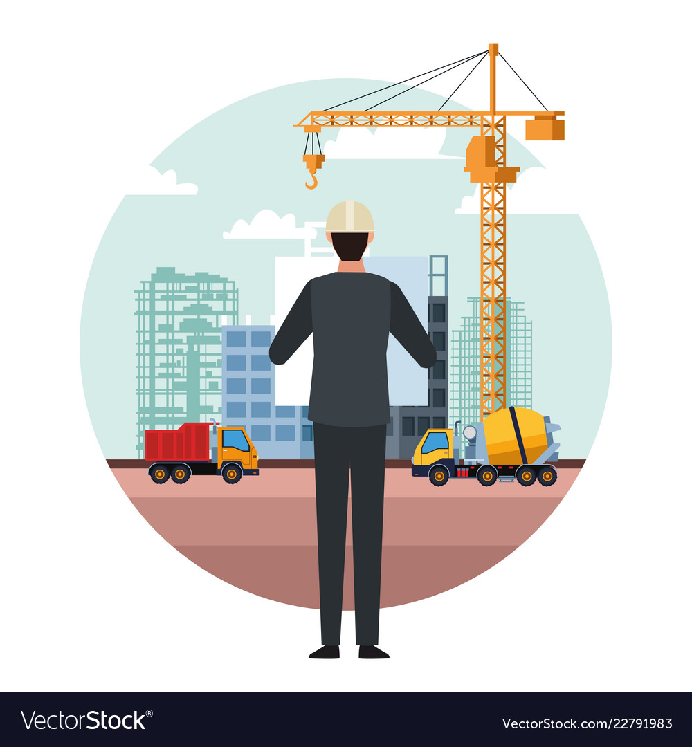 Construction engineer cartoon Royalty Free Vector Image