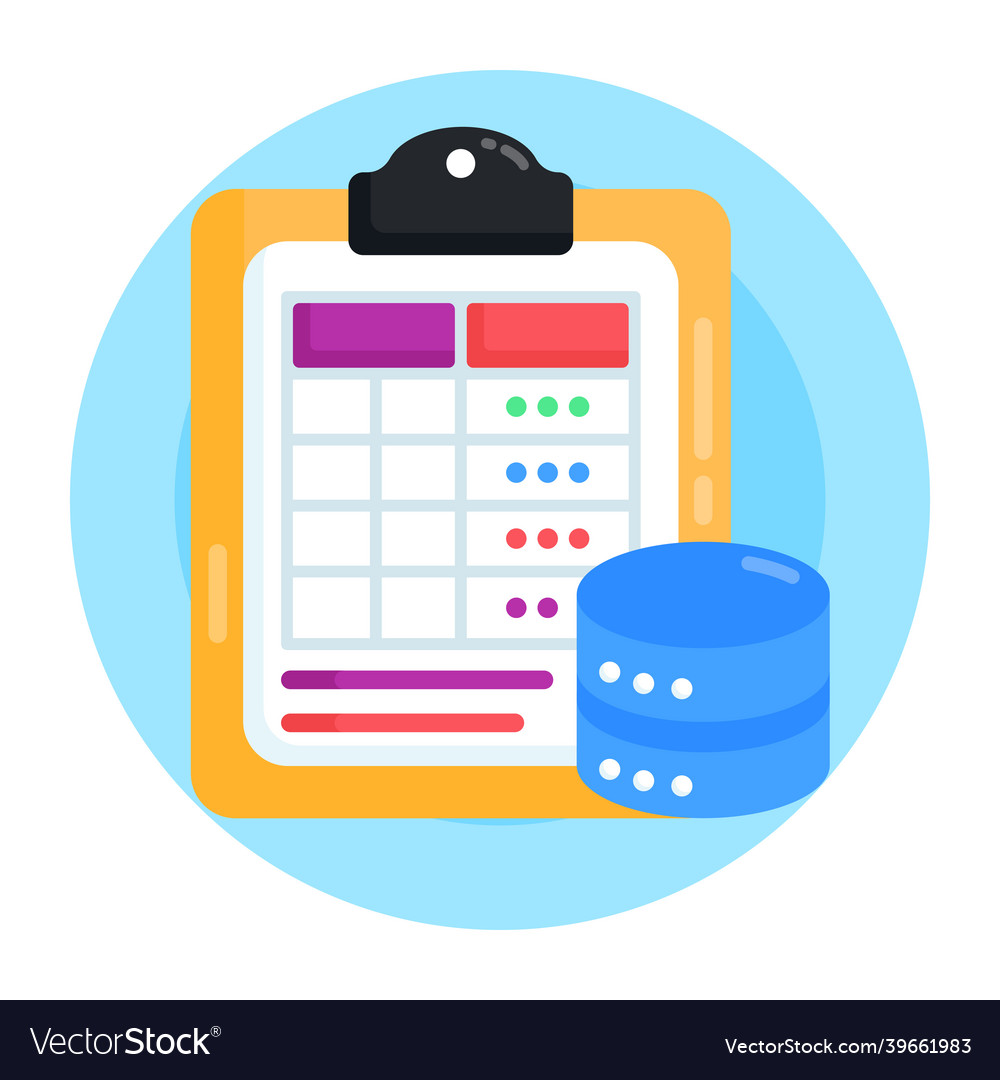 Data table Royalty Free Vector Image - VectorStock