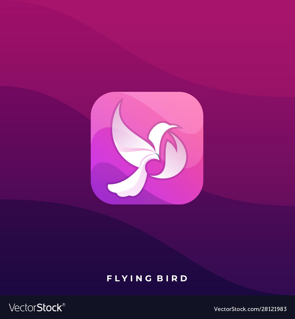 Flying bird icon application template Royalty Free Vector