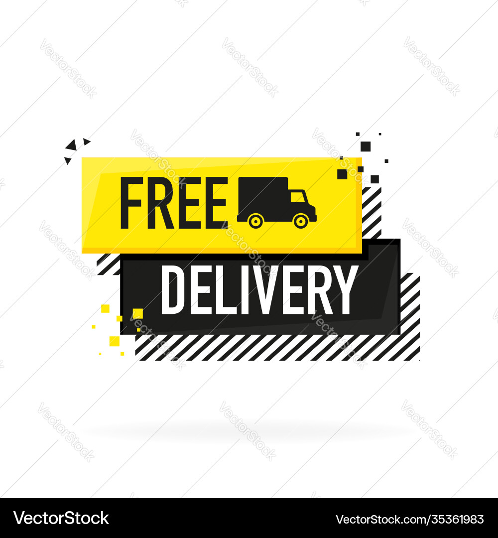 Free delivery service badge order Royalty Free Vector Image