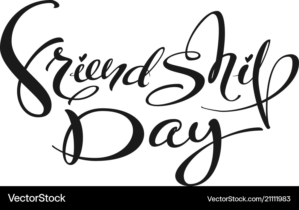 Friendship day handwritten ornate text Royalty Free Vector