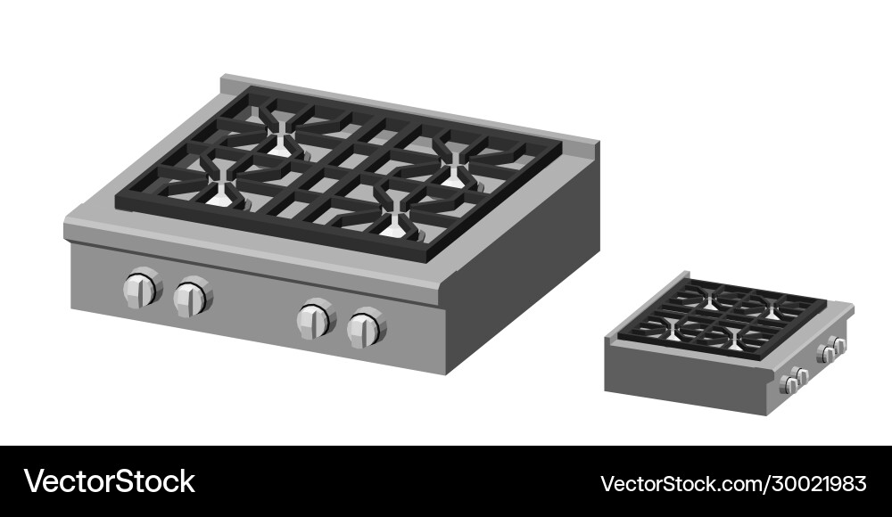 Gas stove isolated on white background 3d Vector Image