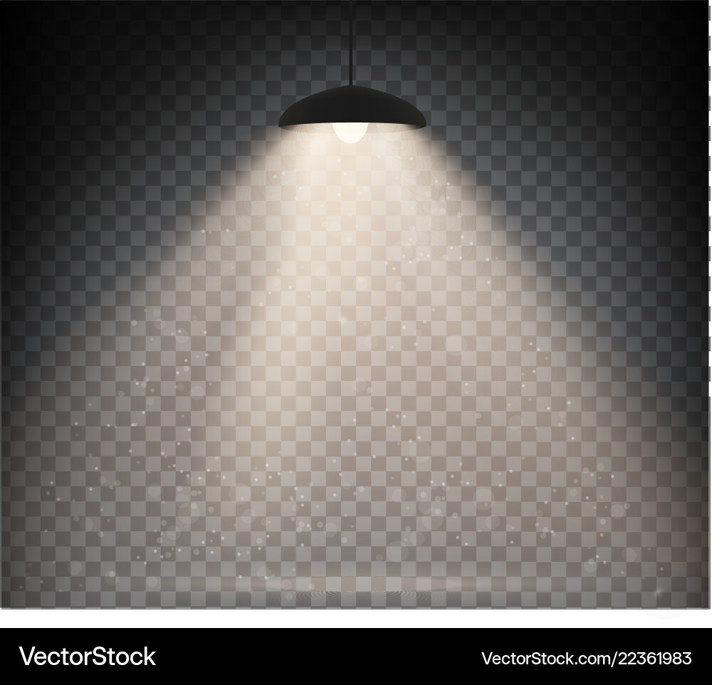 Lamps set with warm light on a transparent Vector Image