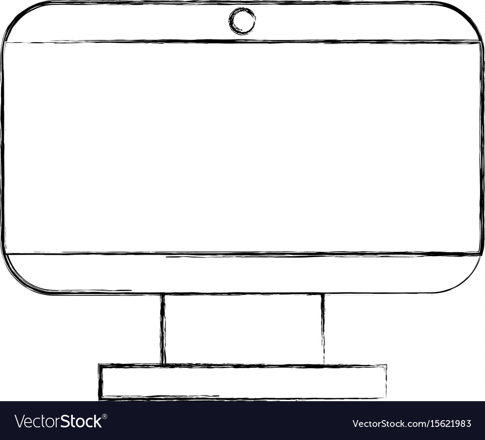 Monitor computer isolated icon Royalty Free Vector Image