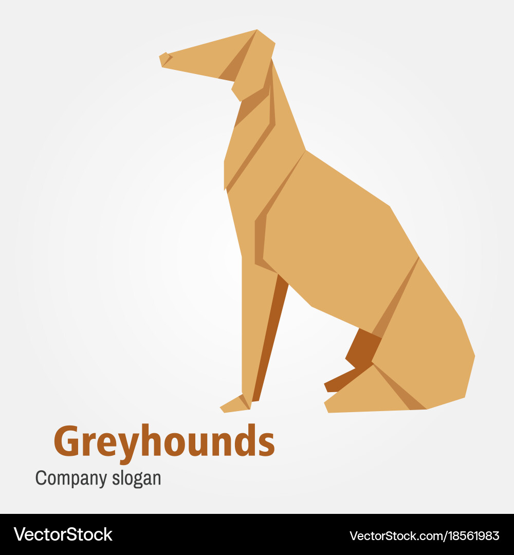 Origami dog breed greyhound Royalty Free Vector Image