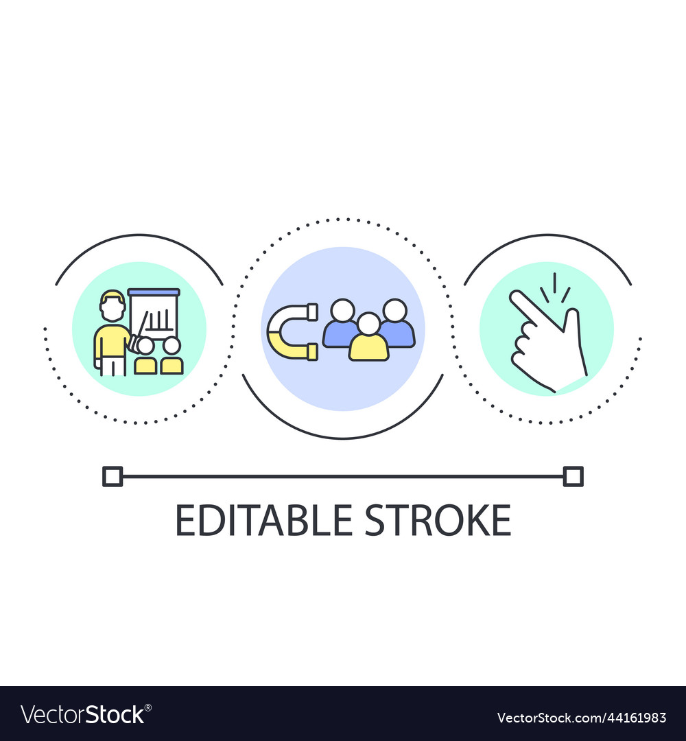 Promoting mentorship program loop concept icon Vector Image