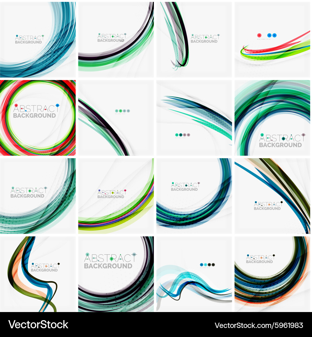 Set of abstract backgrounds circles swirls Vector Image