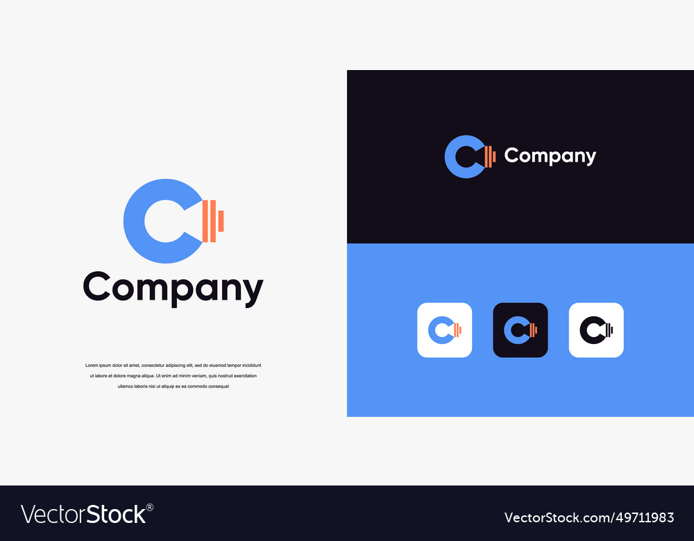 Simple initial c monogram logo Royalty Free Vector Image