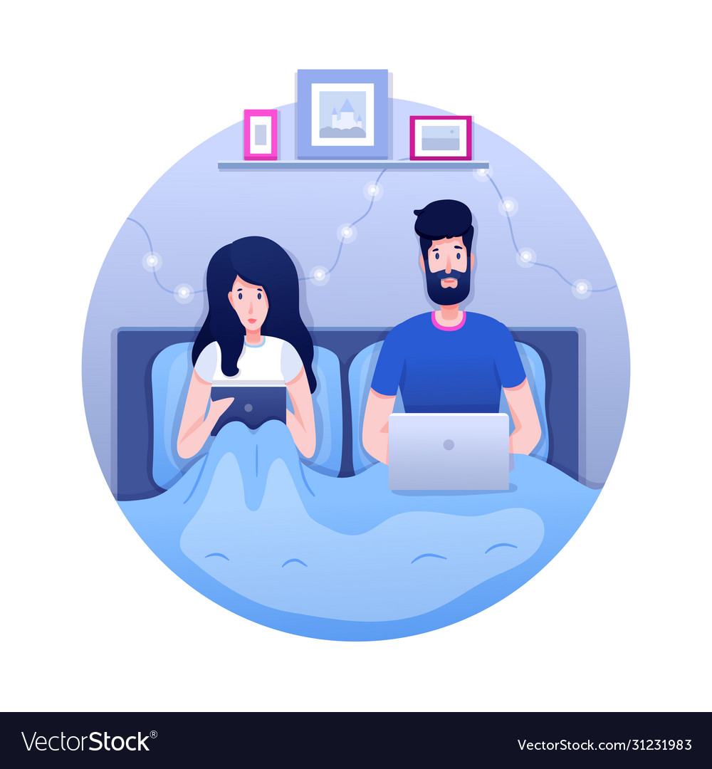 Technology addiction flat Royalty Free Vector Image