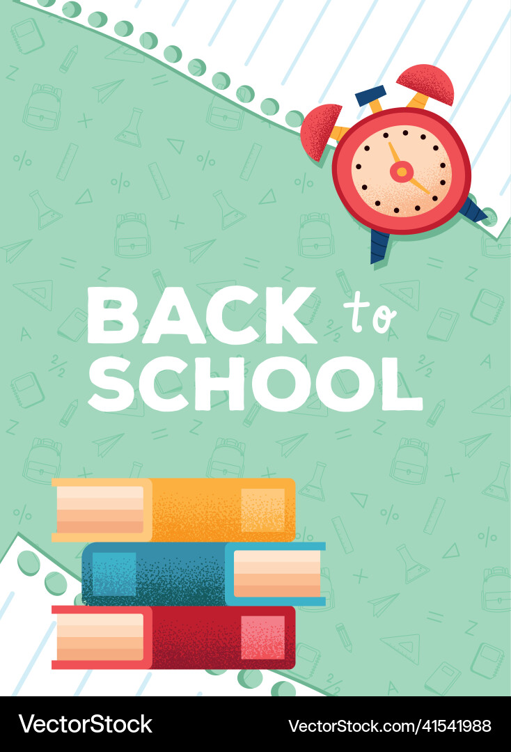 Back to school lettering and books Royalty Free Vector Image