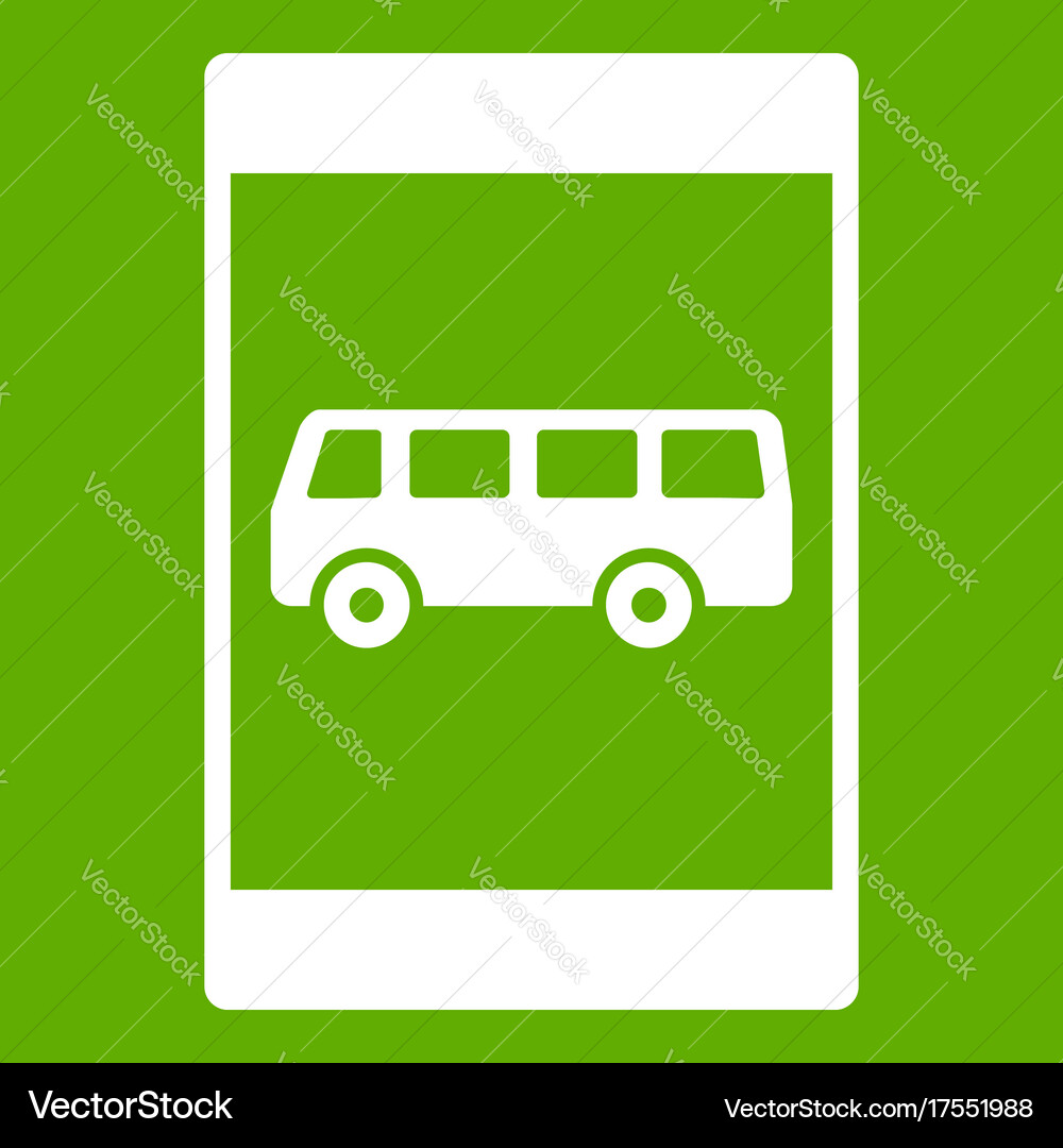 Bus stop sign icon green Royalty Free Vector Image