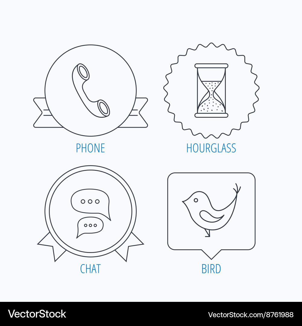 Chat bird and phone call icons Royalty Free Vector Image