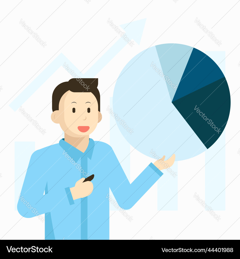 Concept of business man presenting data Royalty Free Vector